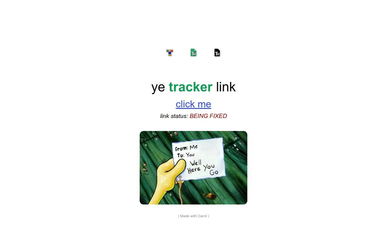 it's just a site with the current ye tracker link